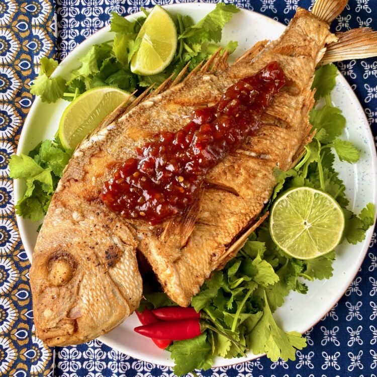Crispy Fried Whole Fish with Tamarind Chili Glaze