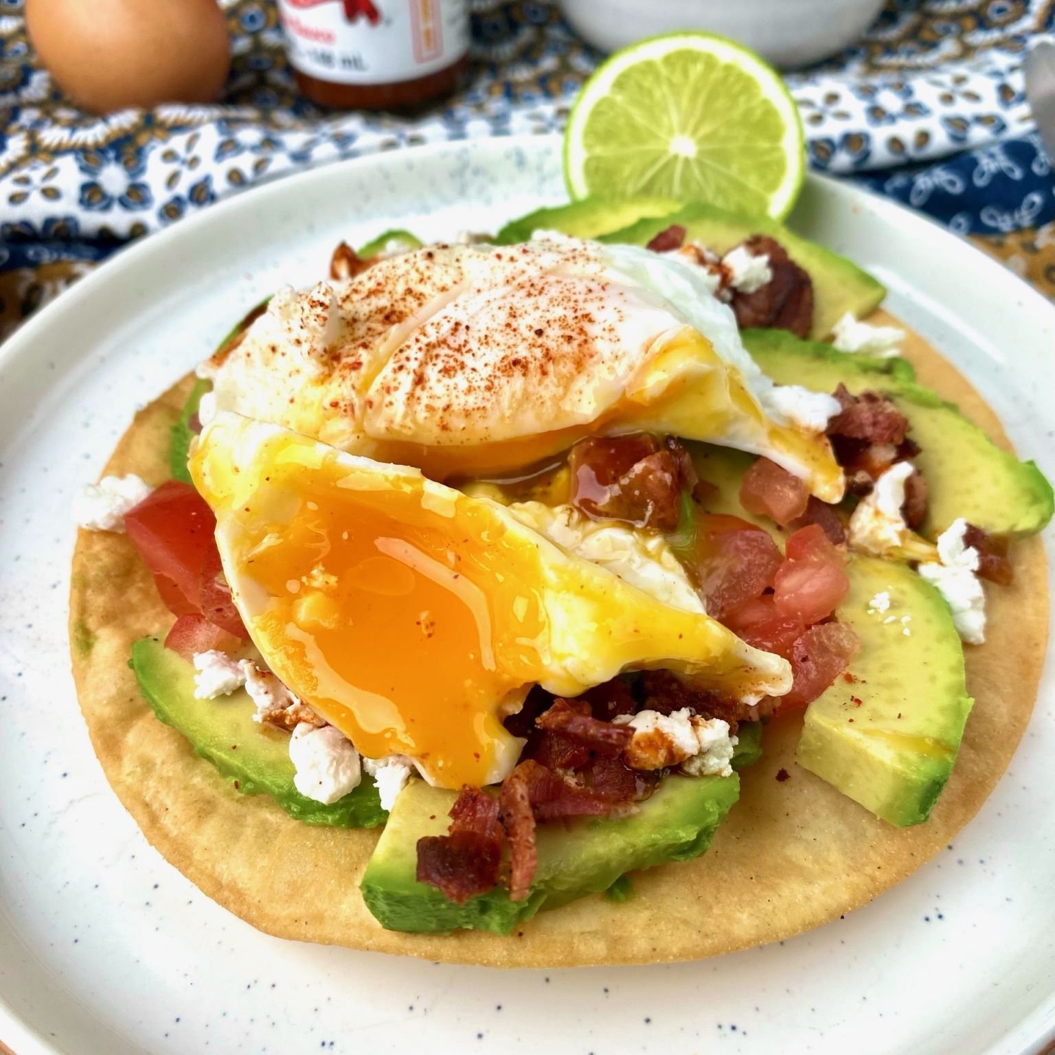 Easy Breakfast Tostadas with Poached Eggs