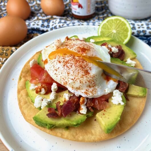 Easy Breakfast Tostadas with Poached Eggs